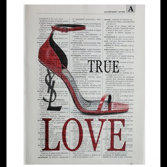Homemade | Wall Decor | Ysl True Love Womens Shoes Dictionary Print ...